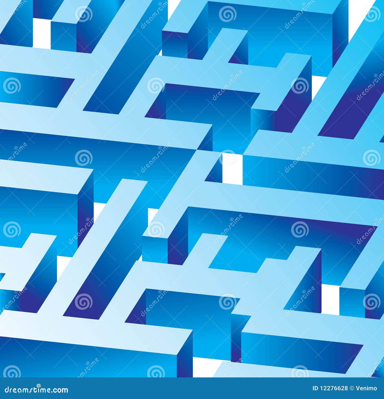 Blue vector labyrinth stock vector. Illustration of complexity - 12276628