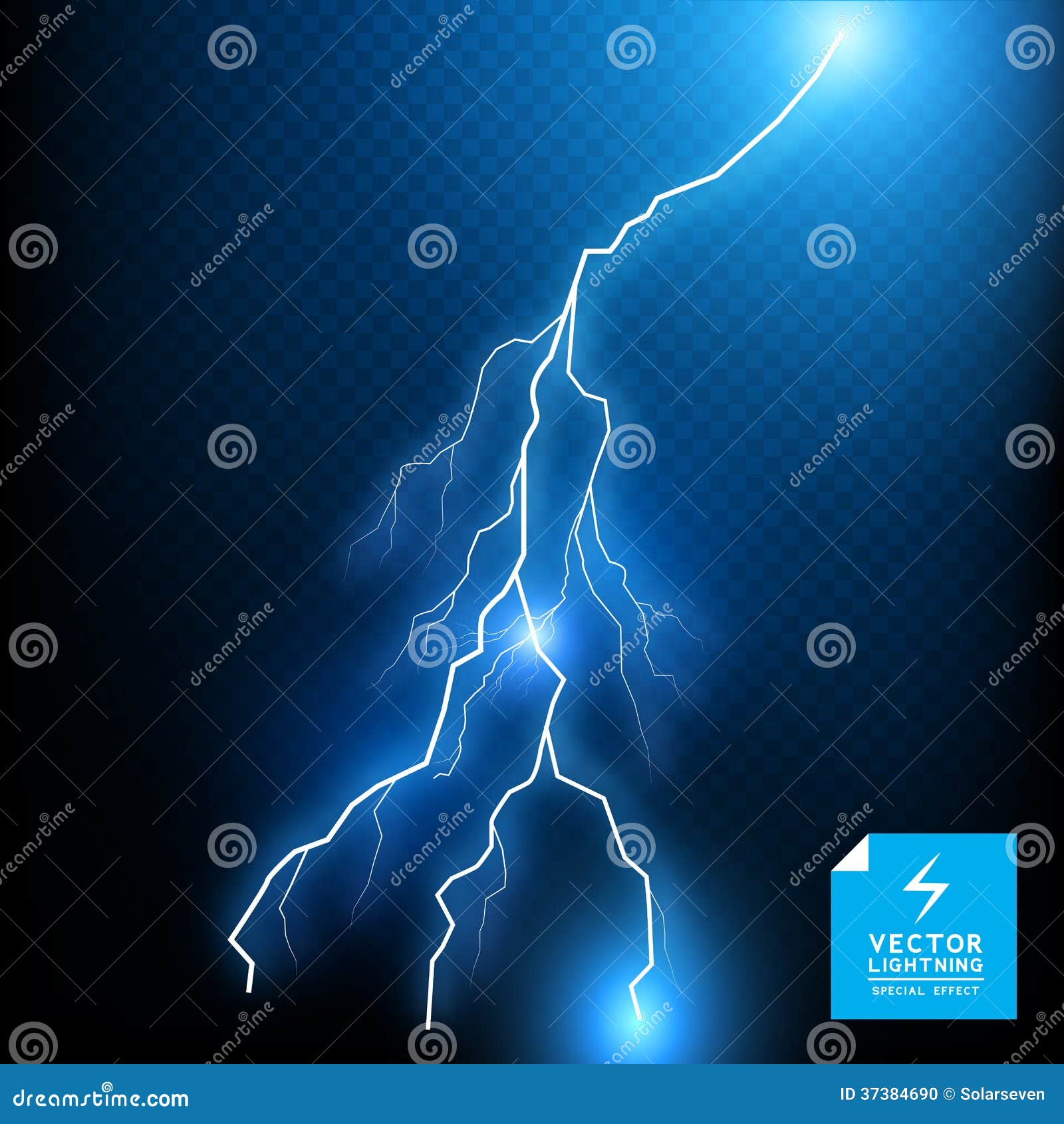 Blue Vector Lightning Bolt stock vector. Illustration of effect - 37384690