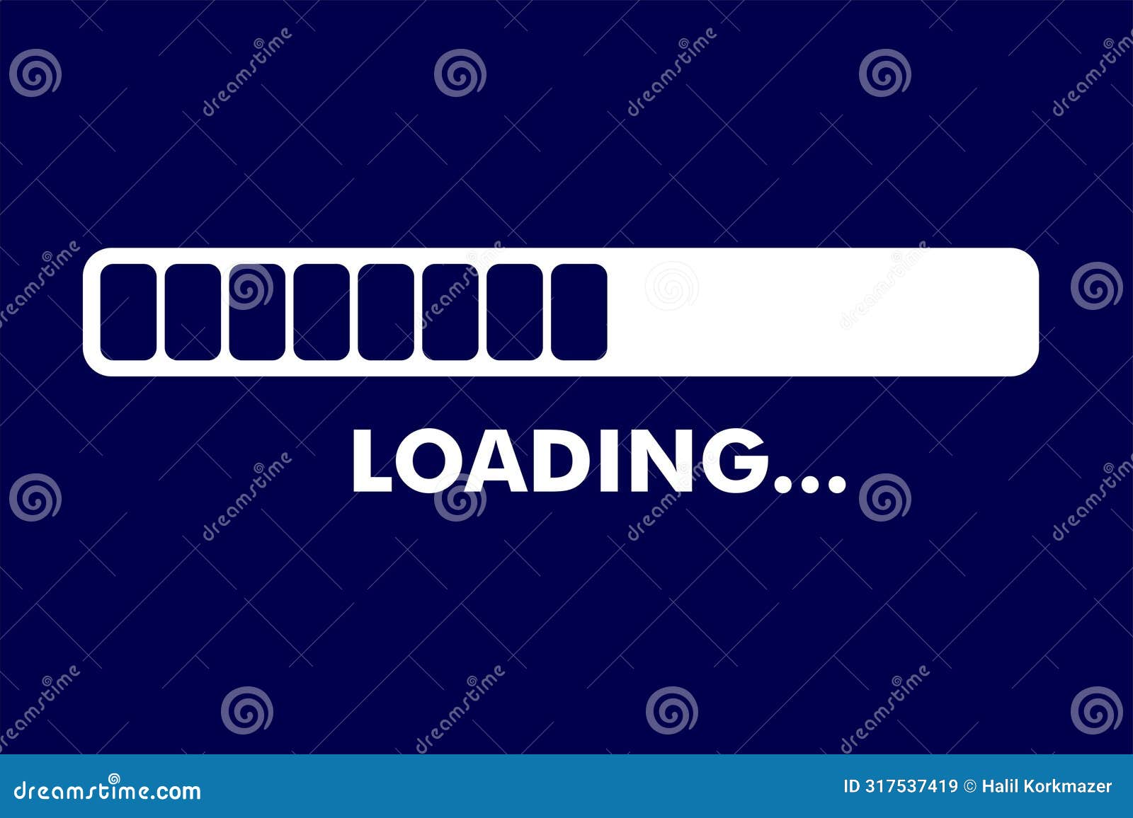 Loading Bar on Dark Blue Background. Vector Illustration Stock Vector ...