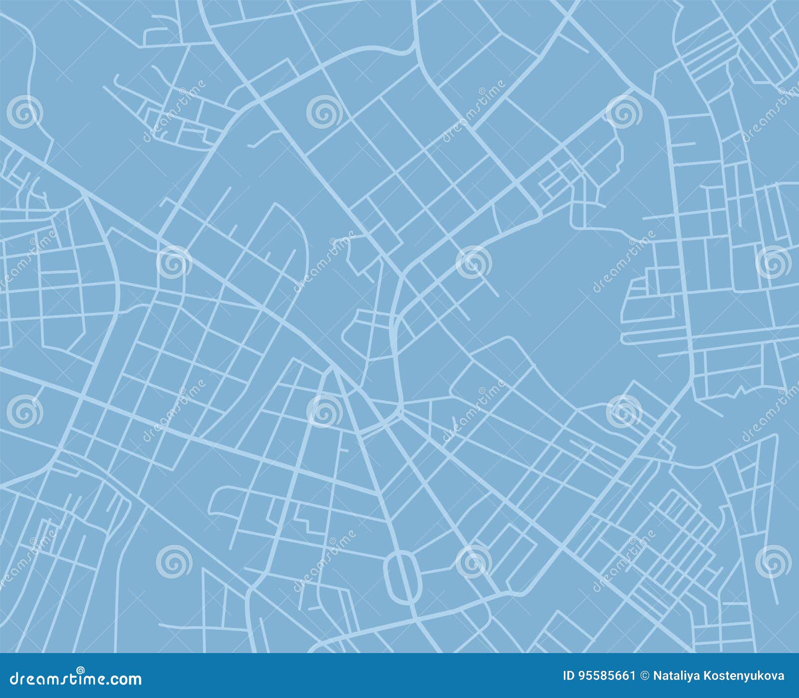 Blue vector map stock vector. Illustration of city, town - 95585661