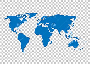 Blue Vector Map. World Map Blank. World Map Template.World Map on the ...