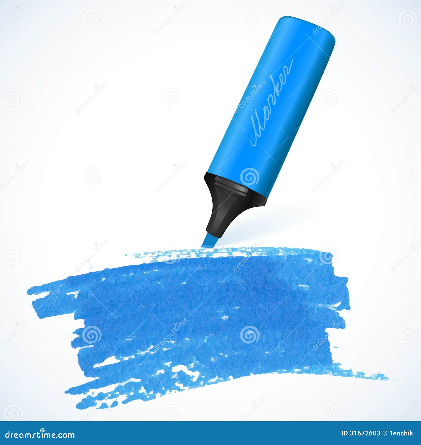 Blue Vector Marker with Drawn Spot Stock Vector - Illustration of ...