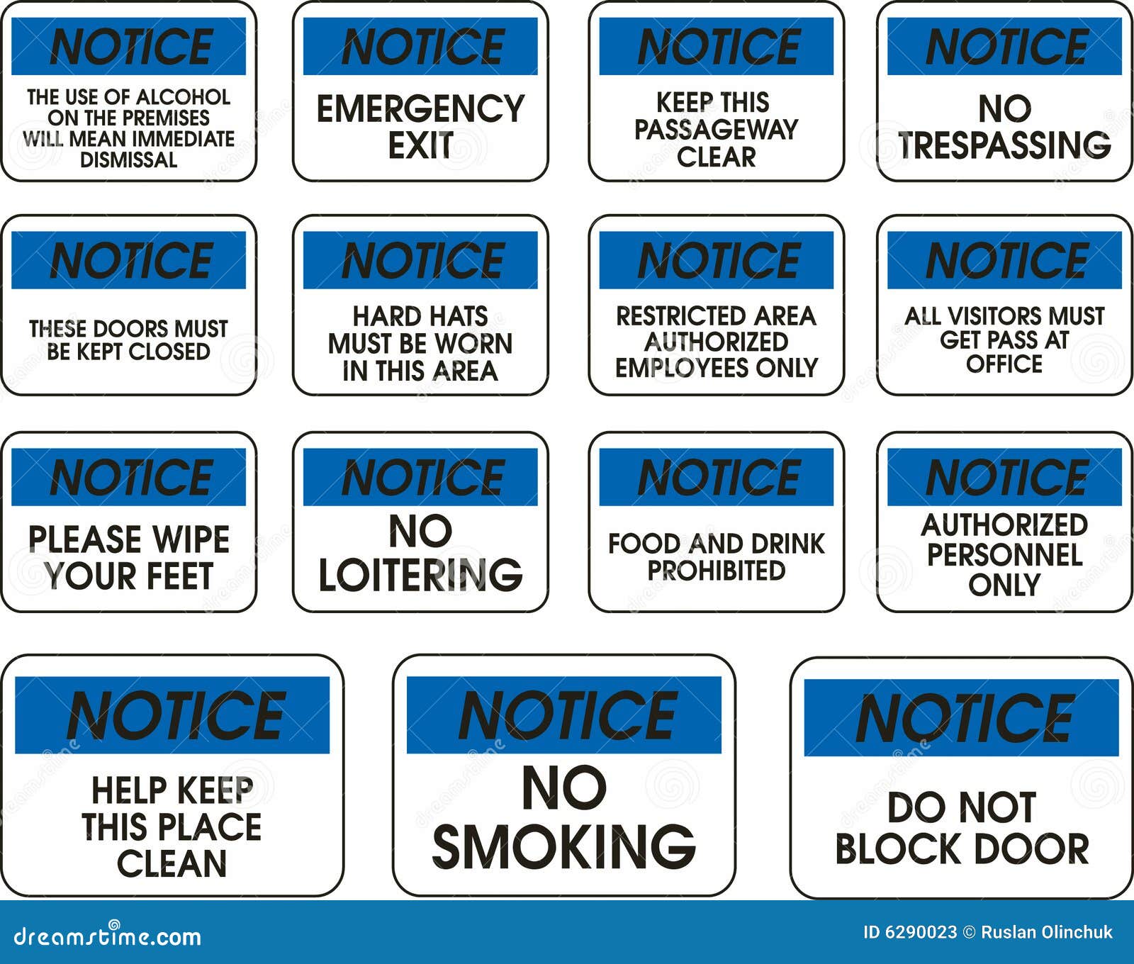 Blue vector notice signs stock vector. Illustration of informative ...