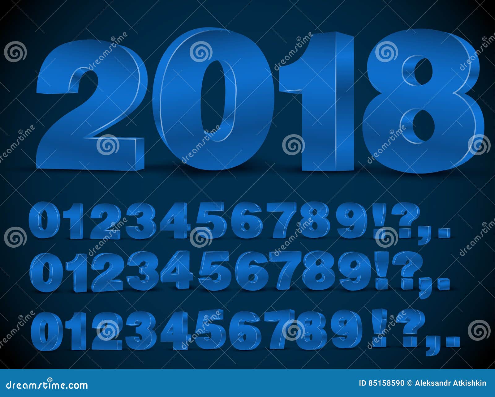 Blue vector numbers stock vector. Illustration of icon - 85158590