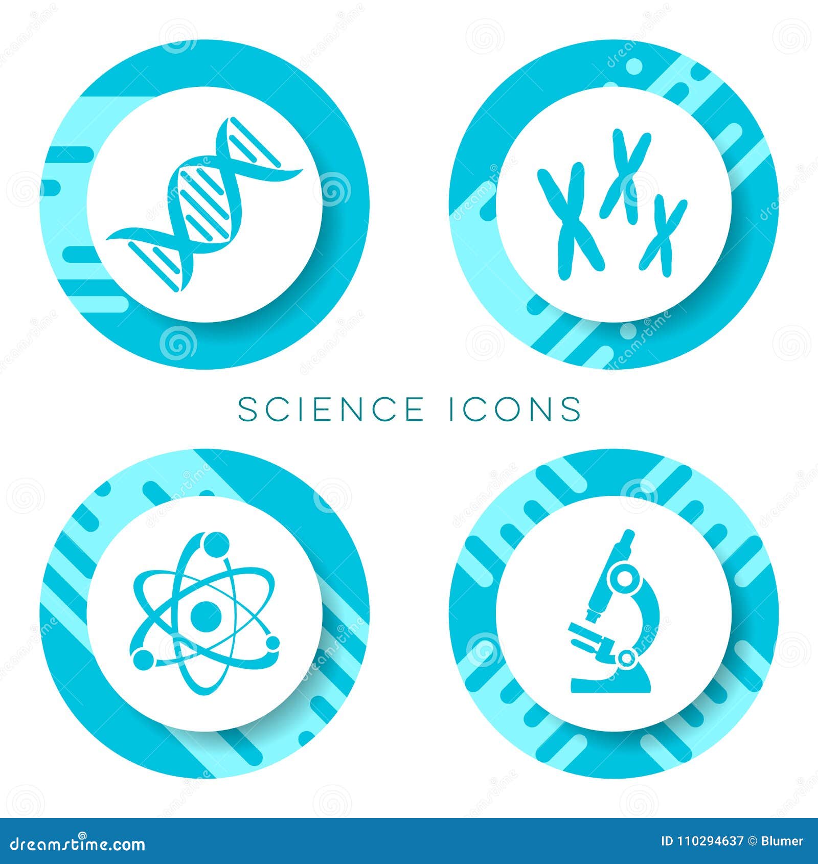 Blue Vector Science Icons Isolated Stock Vector - Illustration of ...