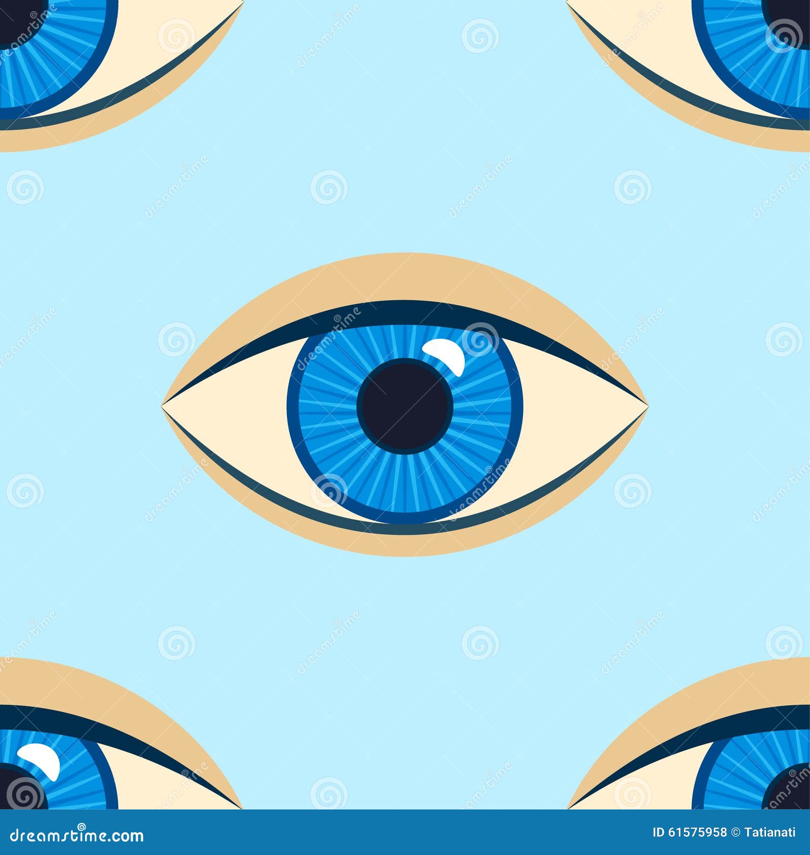 Blue stock vector. Illustration of sight, eyeball, design - 61575958