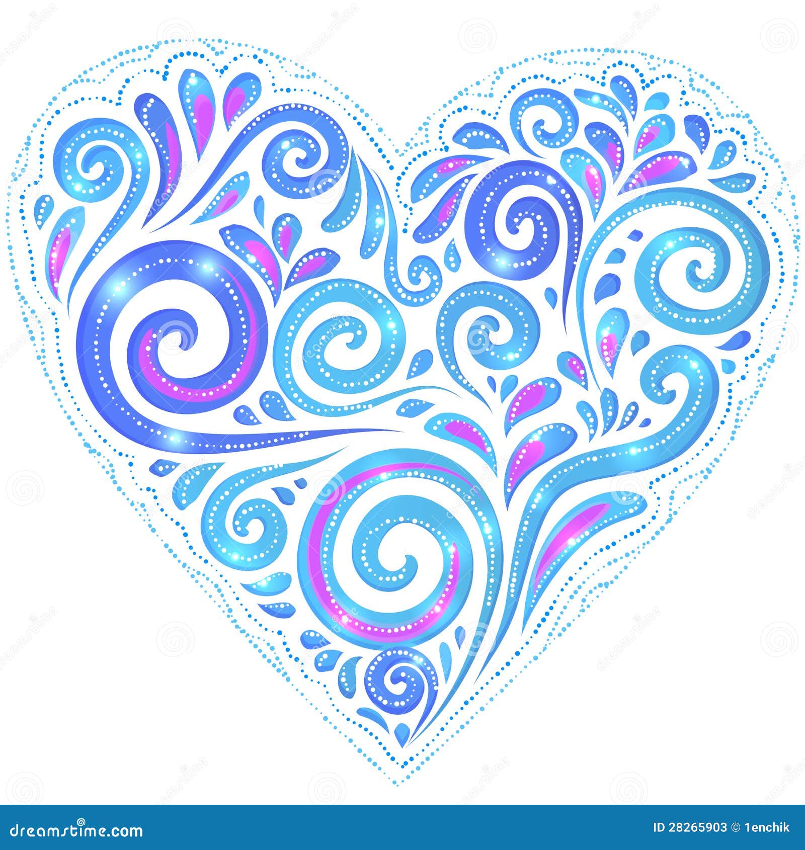 Blue Vector Shining Heart on Dark-blue Background Stock Vector ...