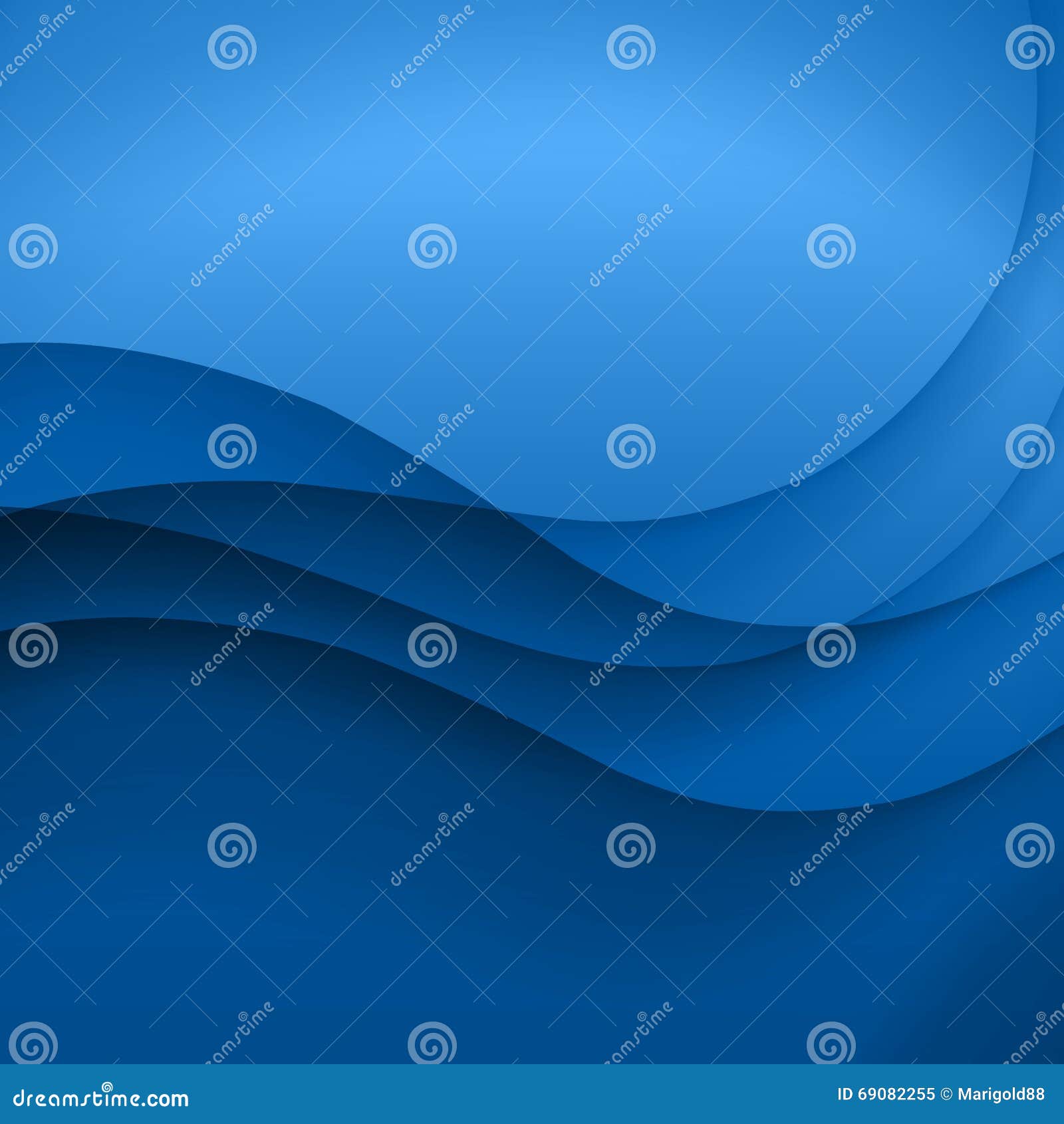 Blue Vector Template Abstract Background with Curves Lines and Shadow ...