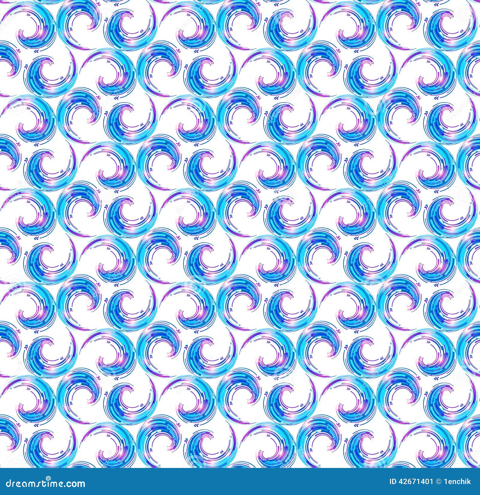 Blue Vector Triskel Abstract Seamless Pattern Stock Vector ...