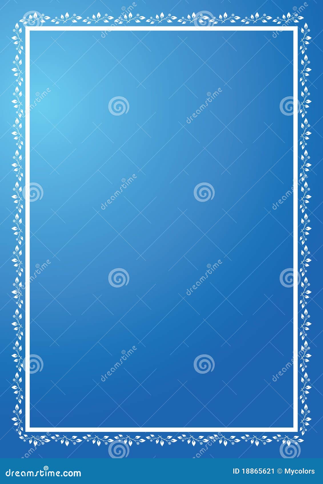 Blue Vector Vertical Frame with Ornament Stock Vector - Illustration of ...