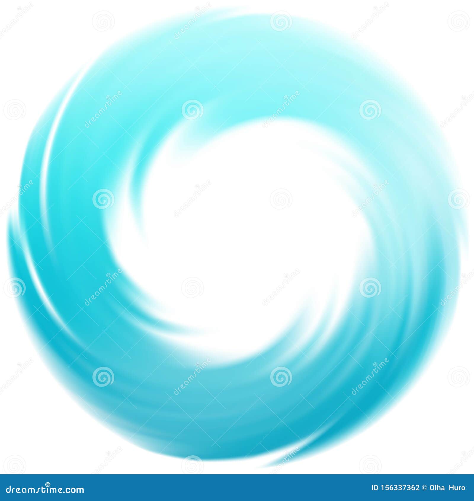 Blue Vector Vortex Background Waves of Sea Water Color in a Circle ...