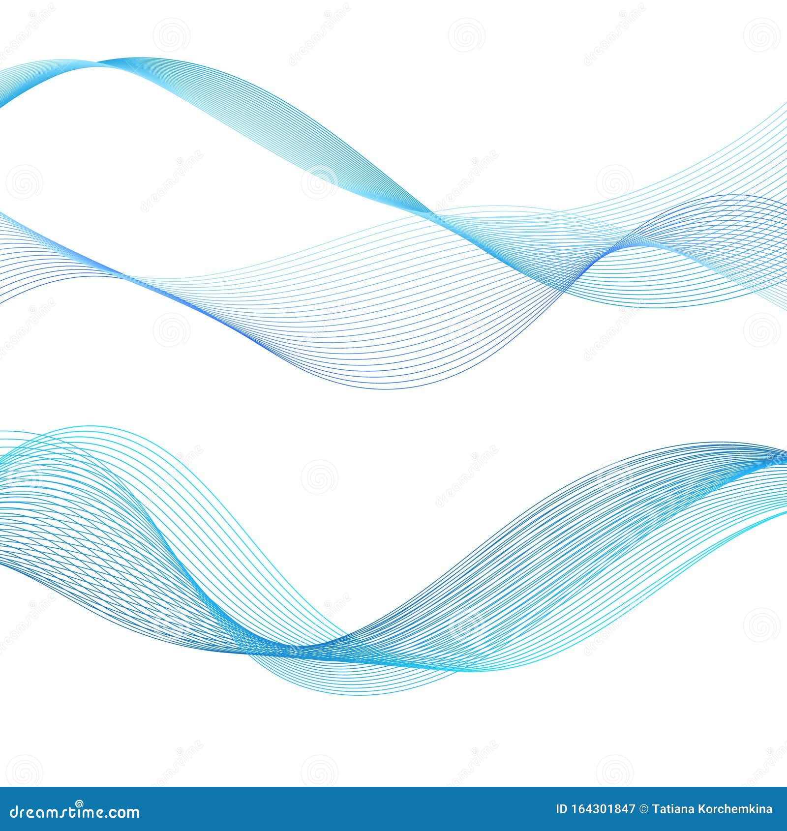 Blue Vector Wave on a White Background Stock Illustration ...