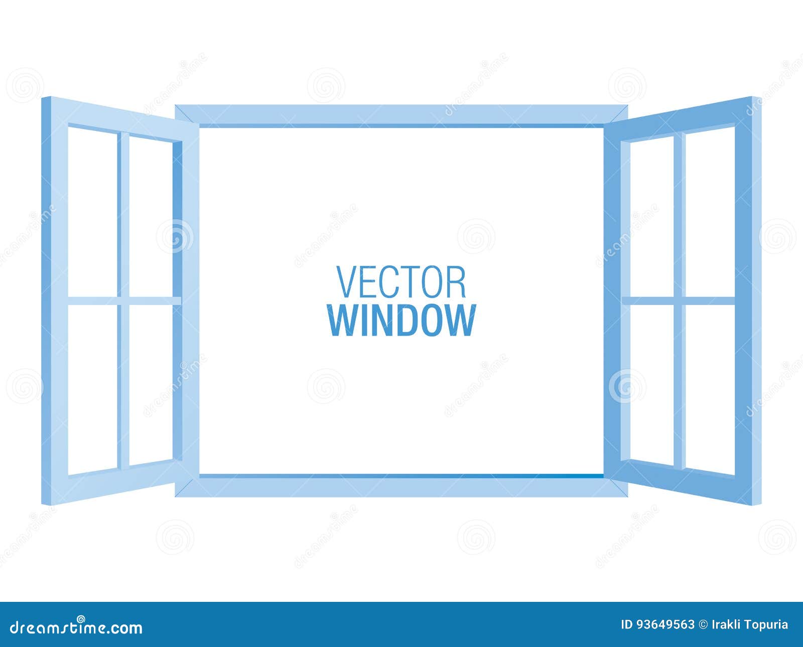 Blue Vector Window Template. Stock Vector - Illustration of interior ...