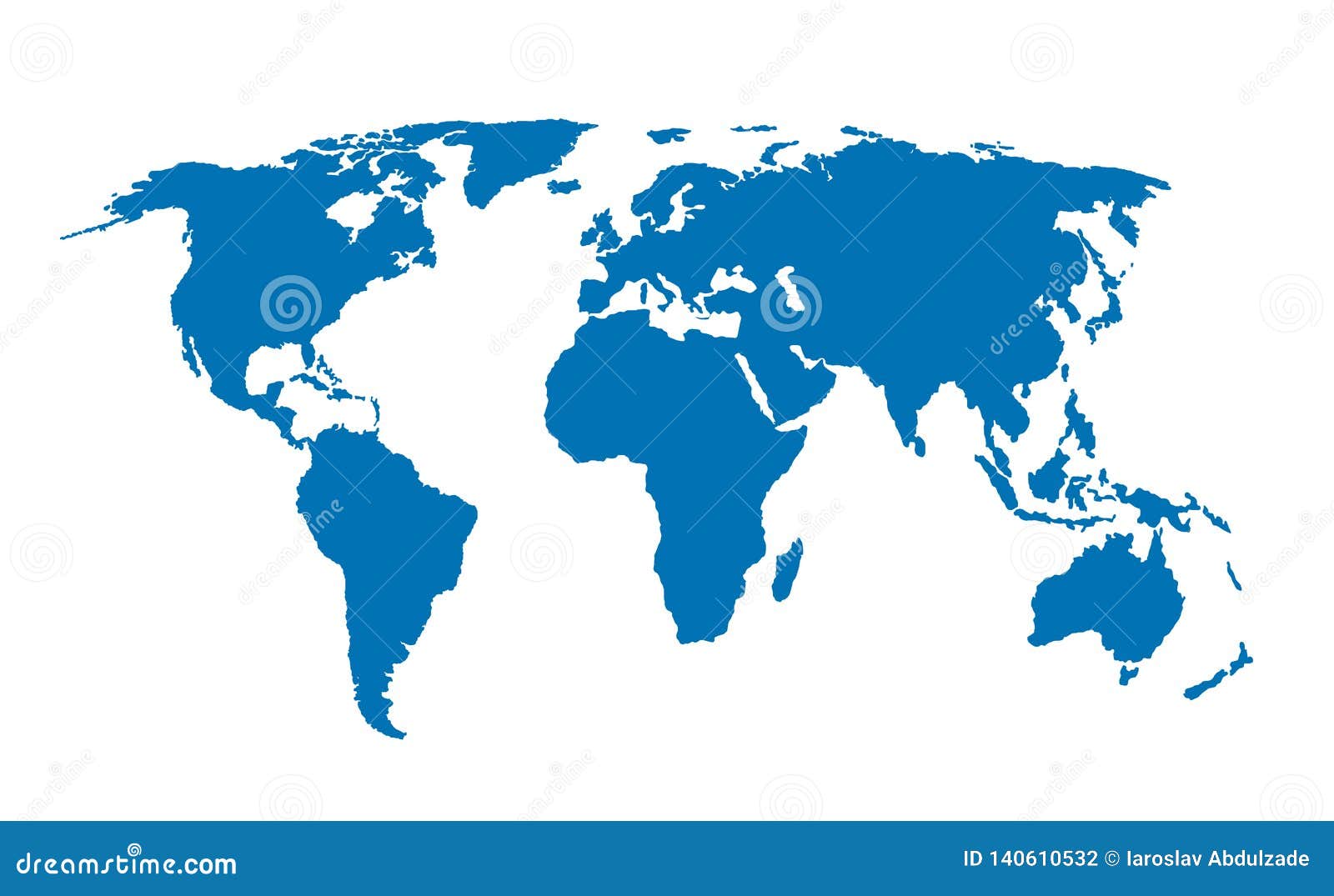 Blue Vector World Map Isolated Illustration, Vector Illustration Map ...