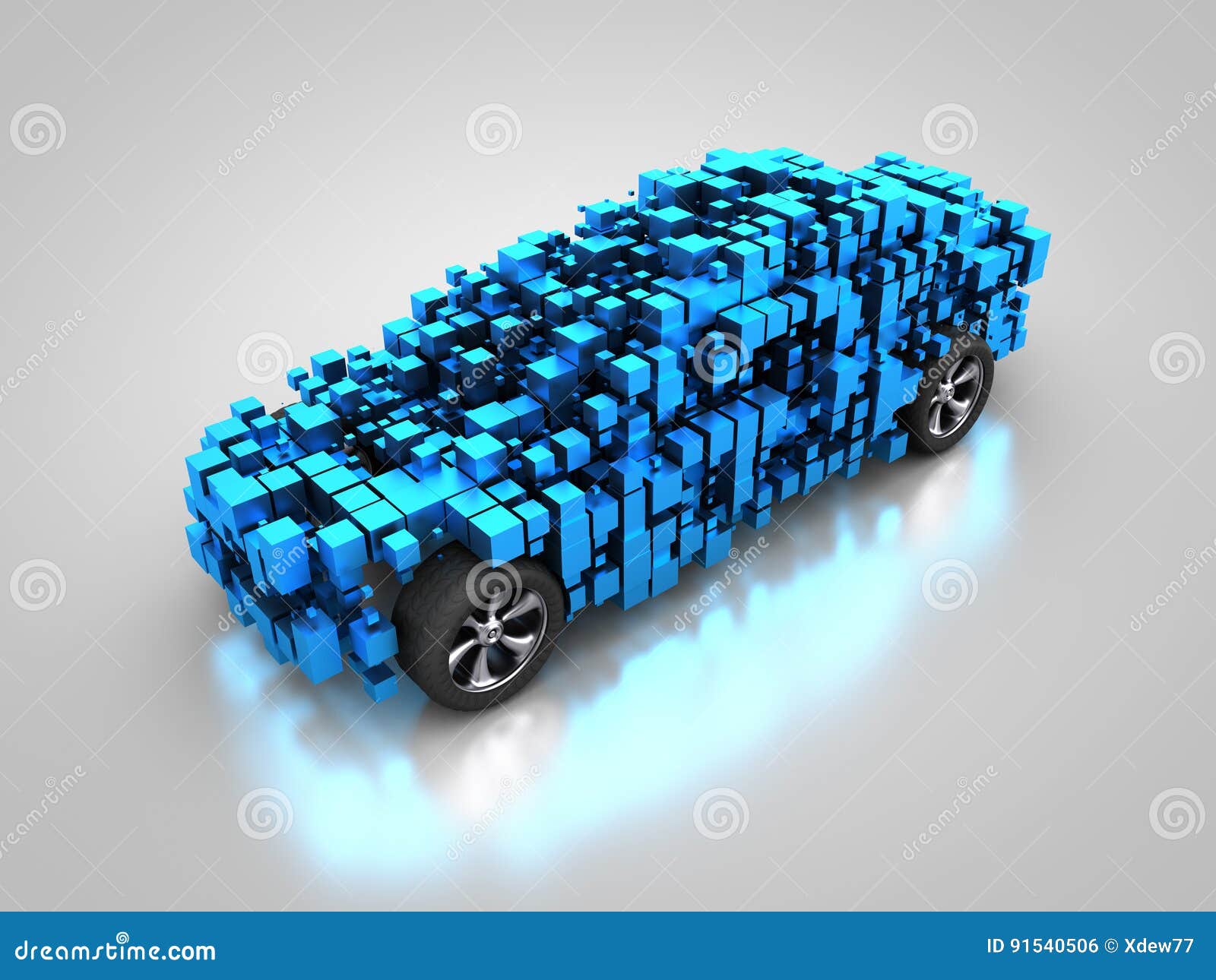 Blue Vehicle with Abstract Carbody Stock Illustration - Illustration of ...