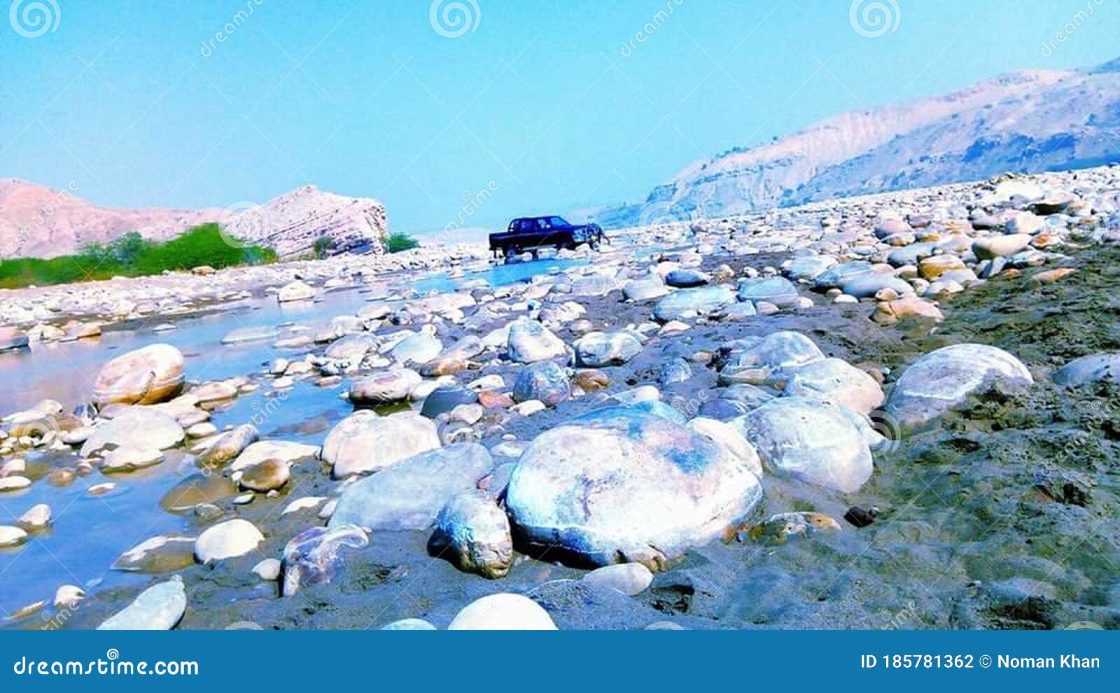 Blue velly stock photo. Image of mountains, truck, nature - 185781362