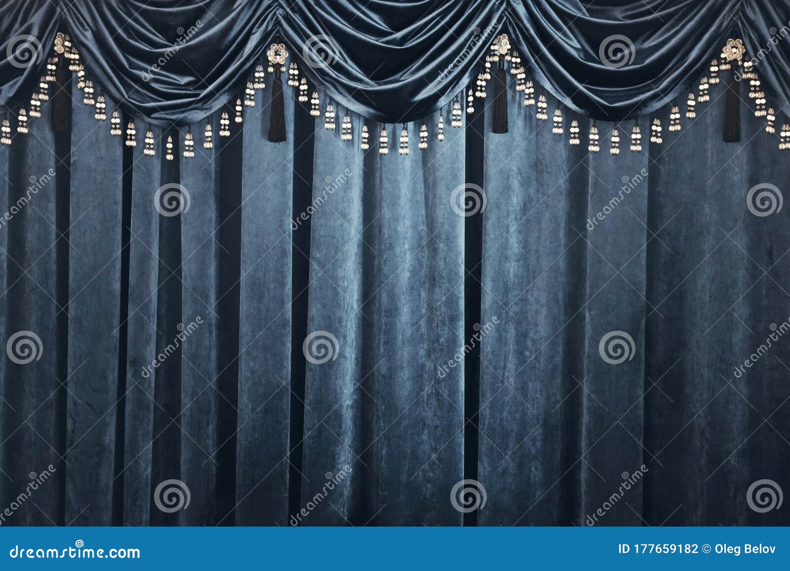 Blue Velvet Curtains As Background or Backdrop Stock Photo - Image of ...