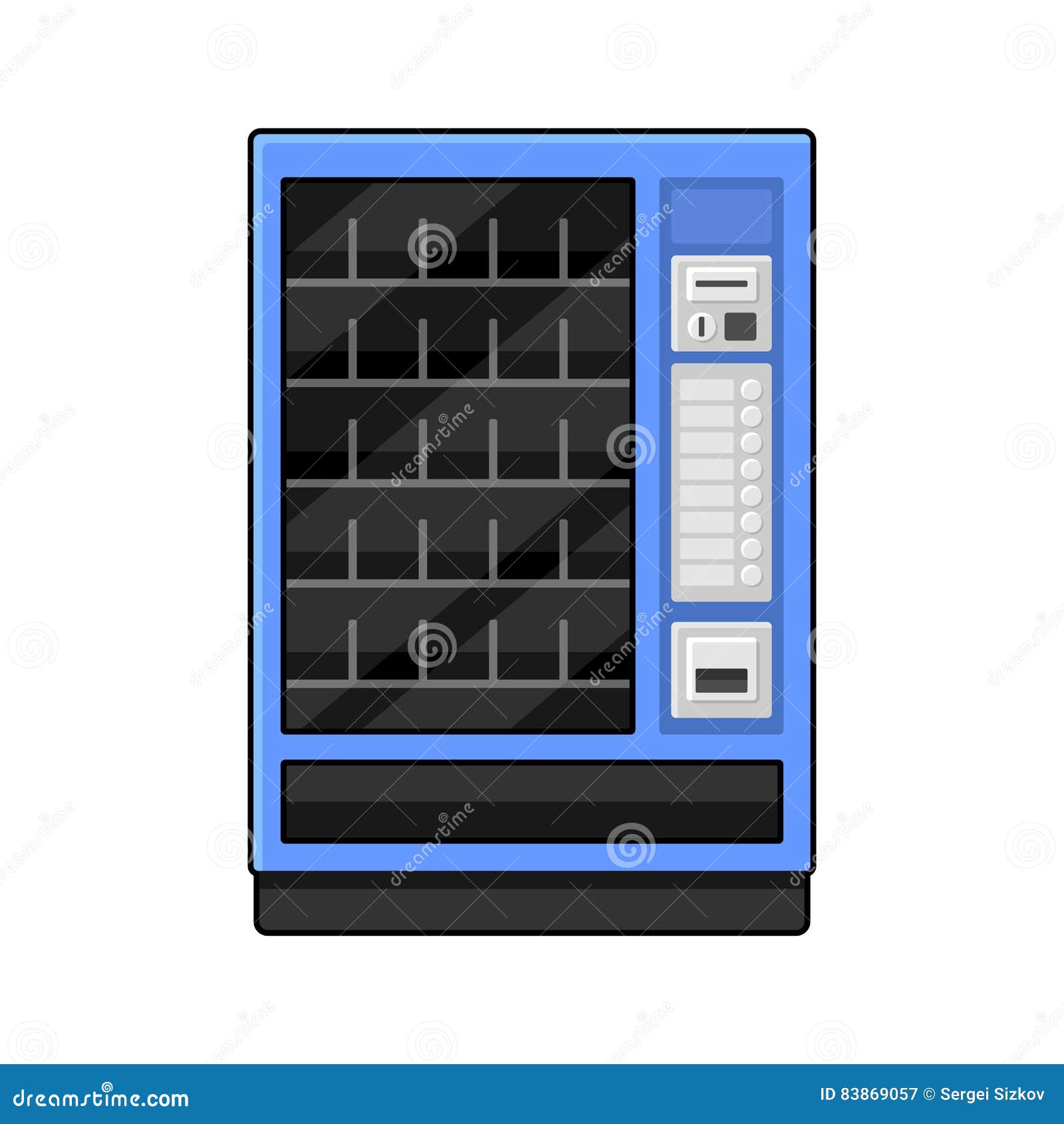 Blue Vending Machine on White Background. Vector Stock Vector ...
