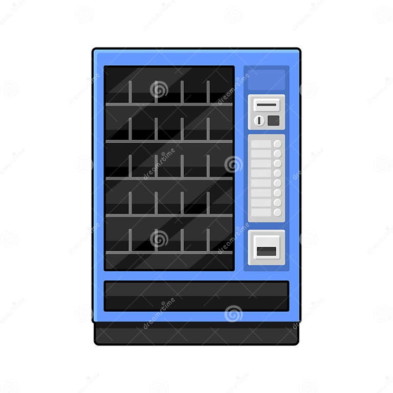 Blue Vending Machine on White Background. Vector Stock Vector ...