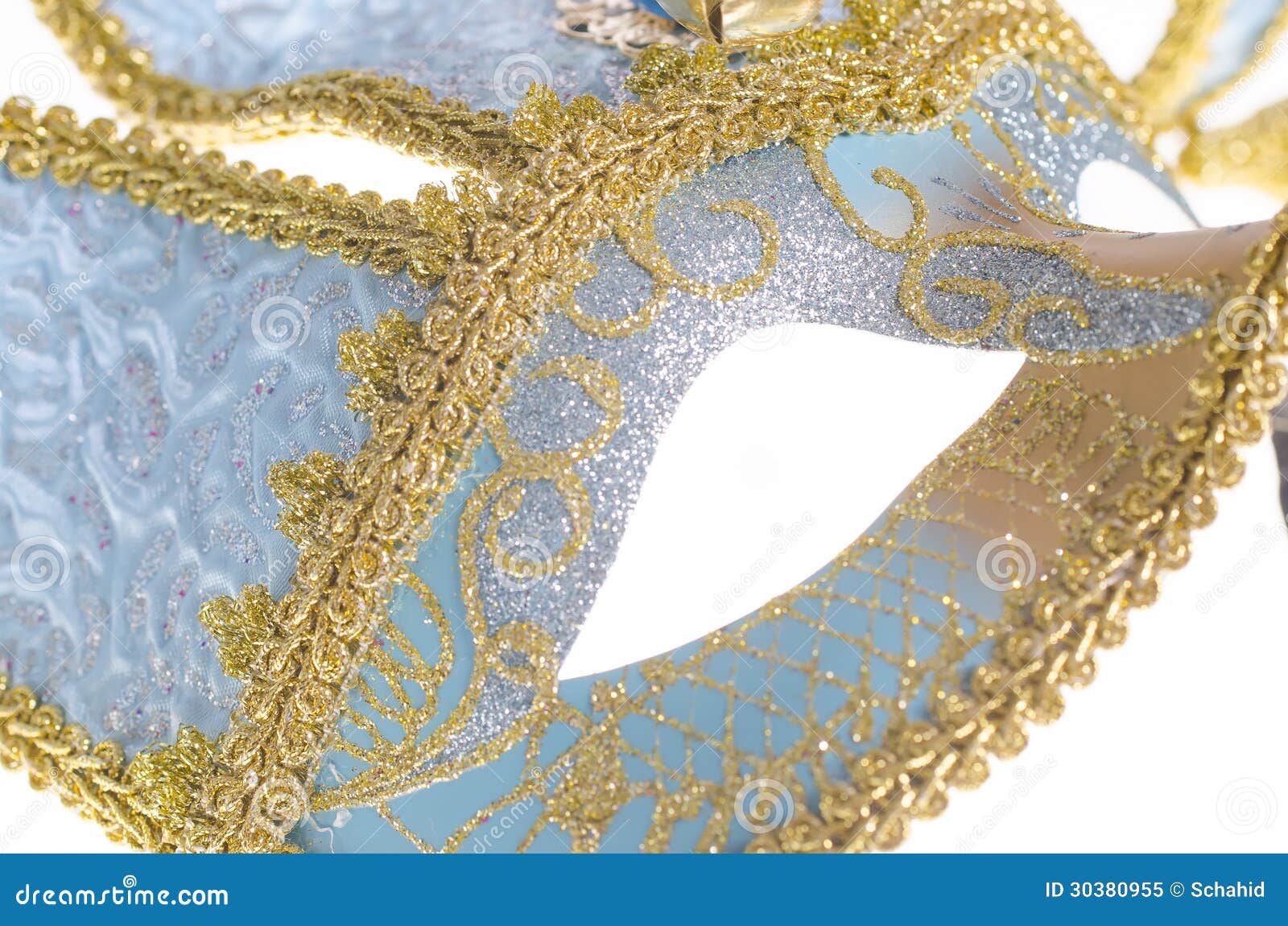 Blue Venetian Carnival Mask Stock Image - Image of gold, isolated: 30380955