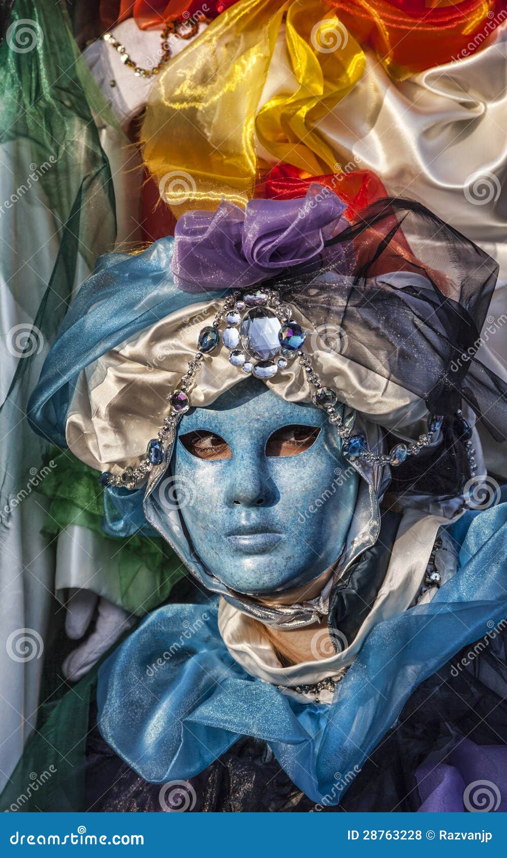 Blue Venetian Mask editorial stock photo. Image of blue - 28763228
