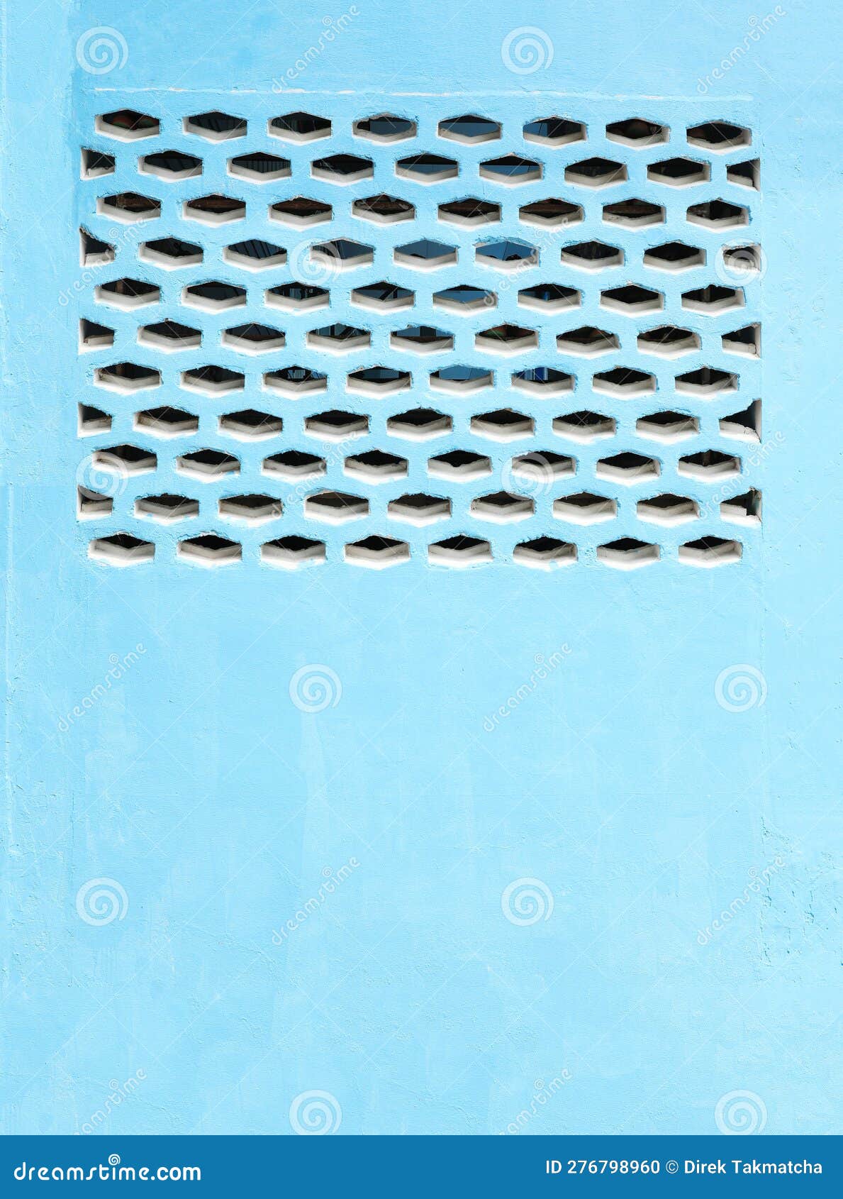 Blue Vent Brick Wall. Exterior Blue Wall with Air Vent Stock Photo ...