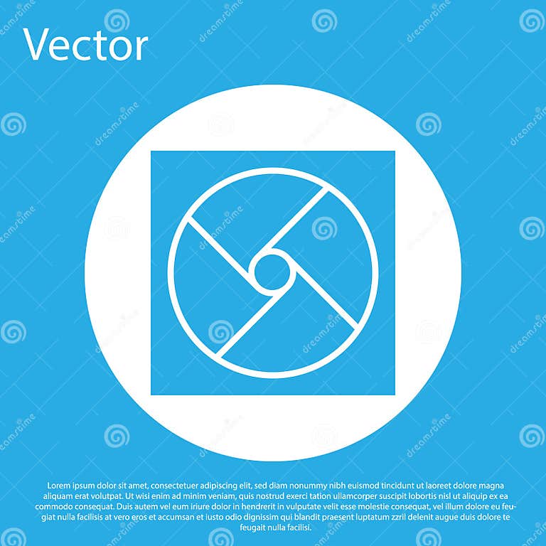 Blue Ventilation Icon Isolated on Blue Background. White Circle Button ...