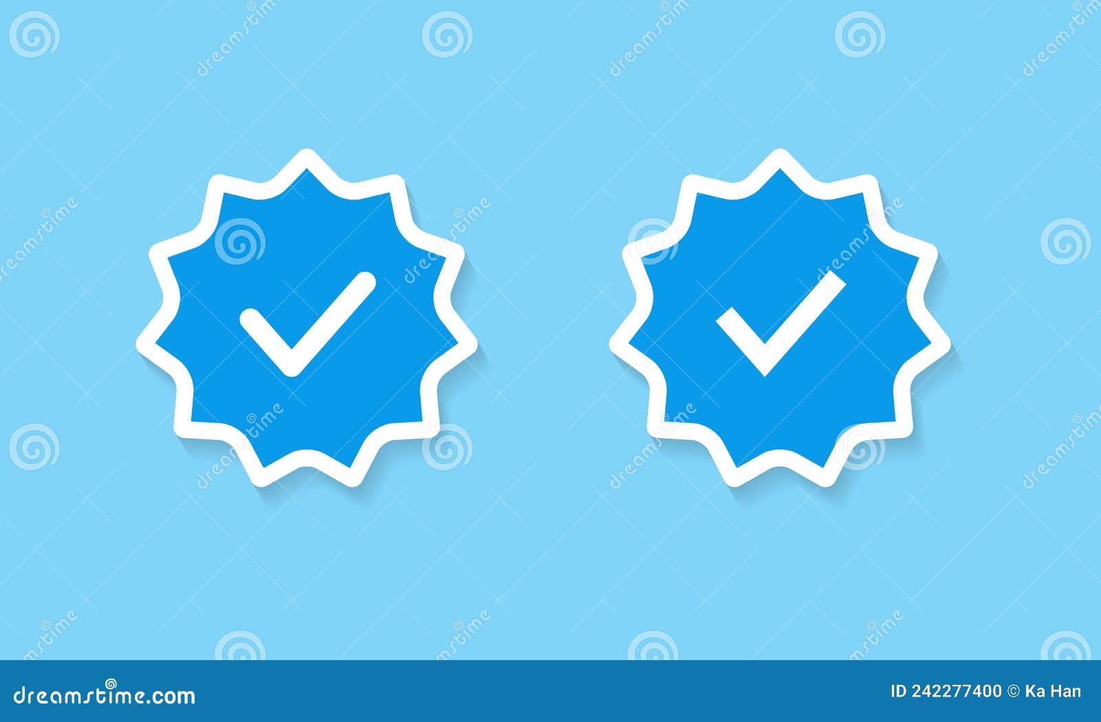 Blue Verified Badge Icon Vector in Flat Style Stock Vector ...