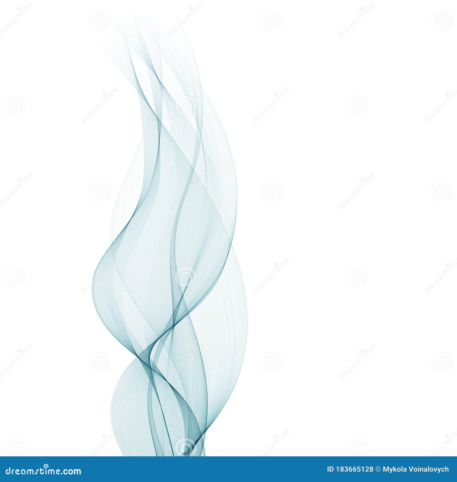 Blue Vertical Abstract Transparent Wave Stream. Design Template. Stock ...