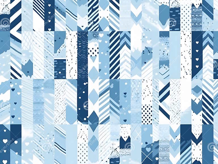 Blue Vertical Line Pattern with Attractive Motif Stock Illustration ...