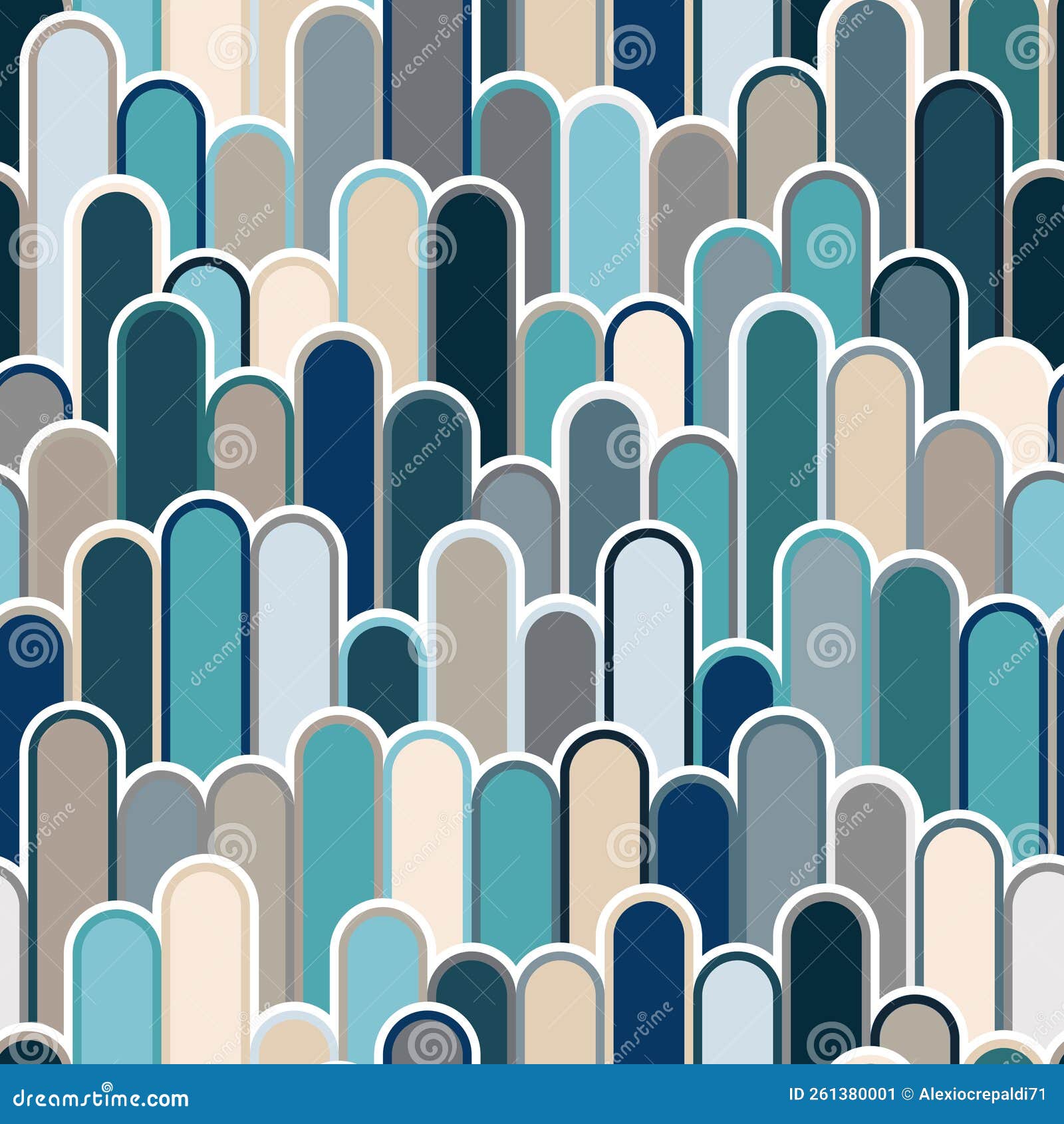 Seamless Geometric Pattern with Vertical Blue Lines. Retro Style ...