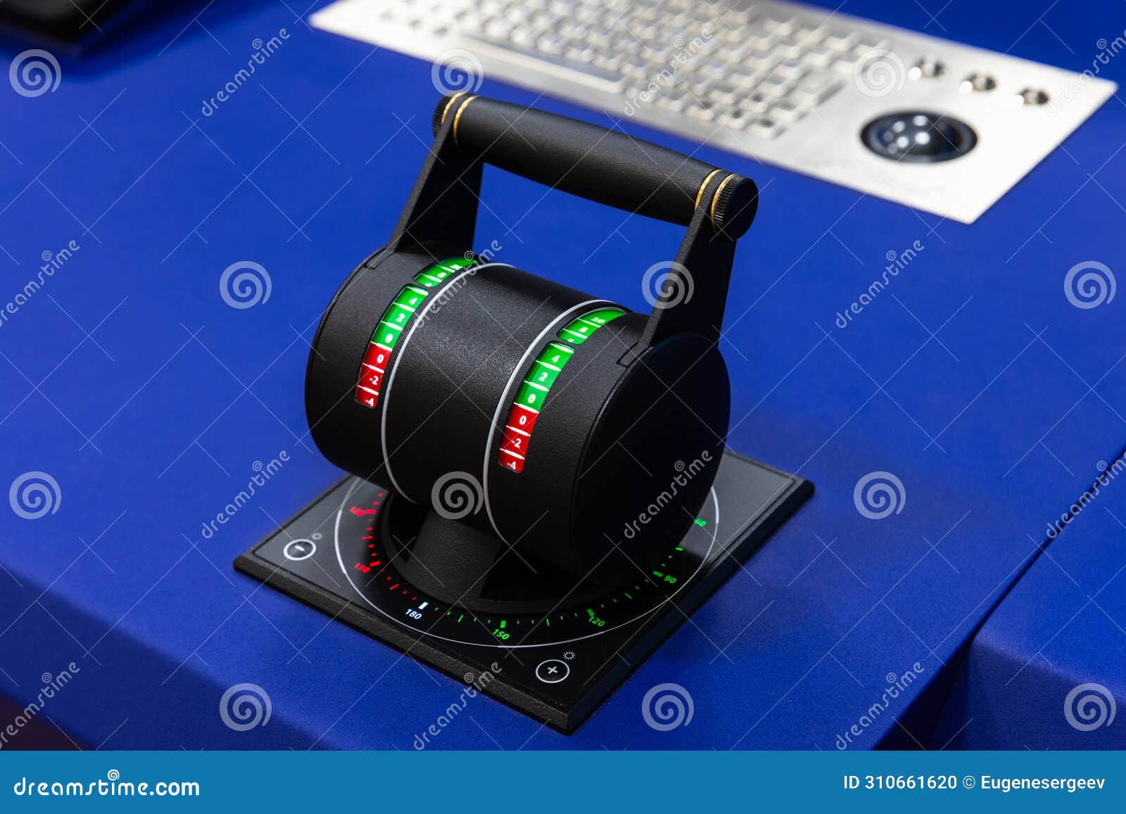 Blue Vessel Control Panel with Engine Accelerator in Full Ahead ...