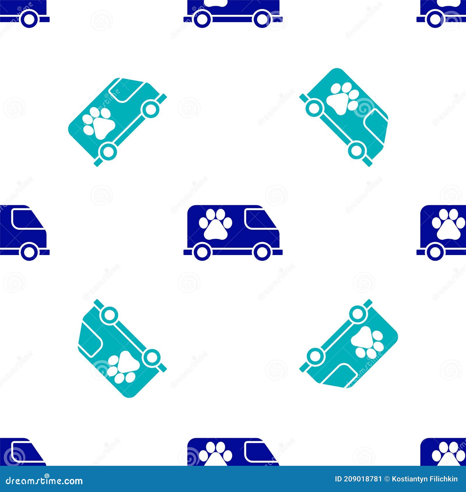 Blue Veterinary Ambulance Icon Isolated On Blue Background. Veterinary ...