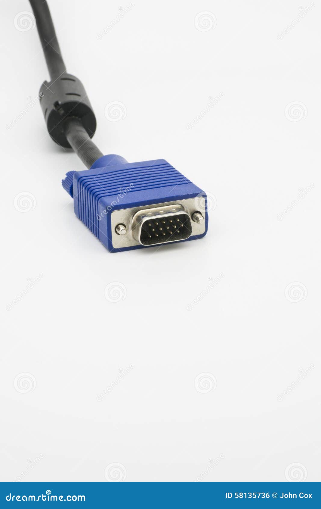 Blue VGA Plug stock photo. Image of wires, electric, technology - 58135736