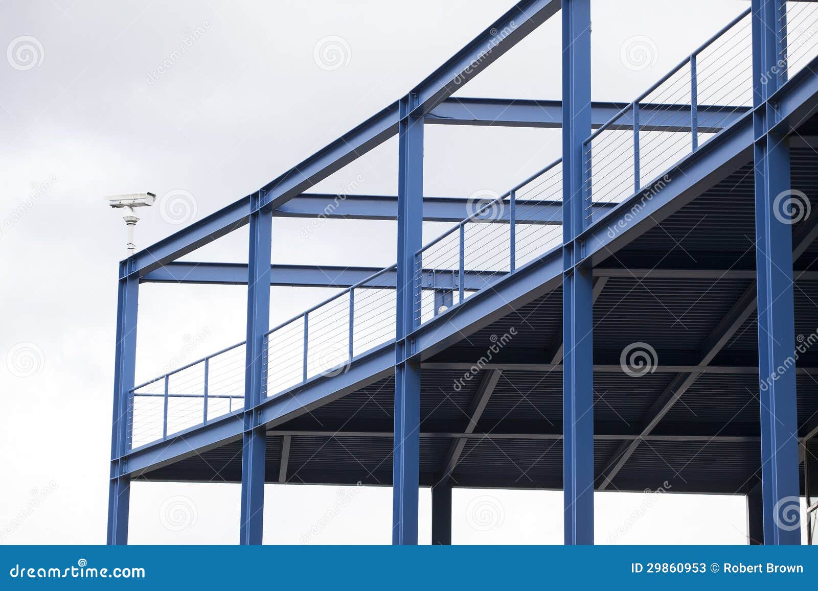 Blue Viewing Platform with Steel Girders Stock Image - Image of ...