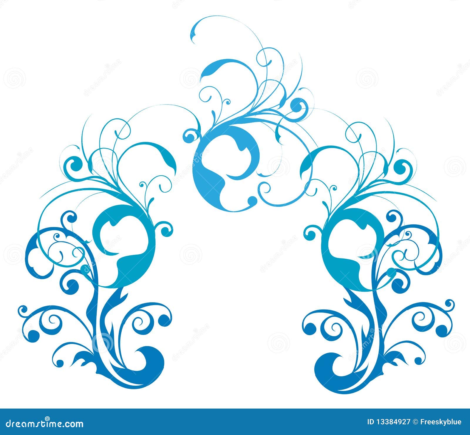 Blue Vines and Leaves Pattern Stock Illustration - Illustration of ...