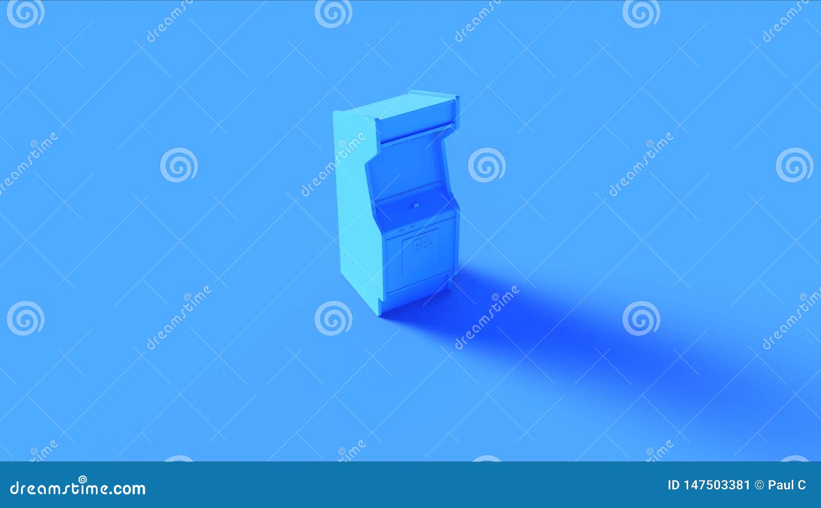 Blue Vintage Arcade Console Stock Illustration - Illustration of high ...