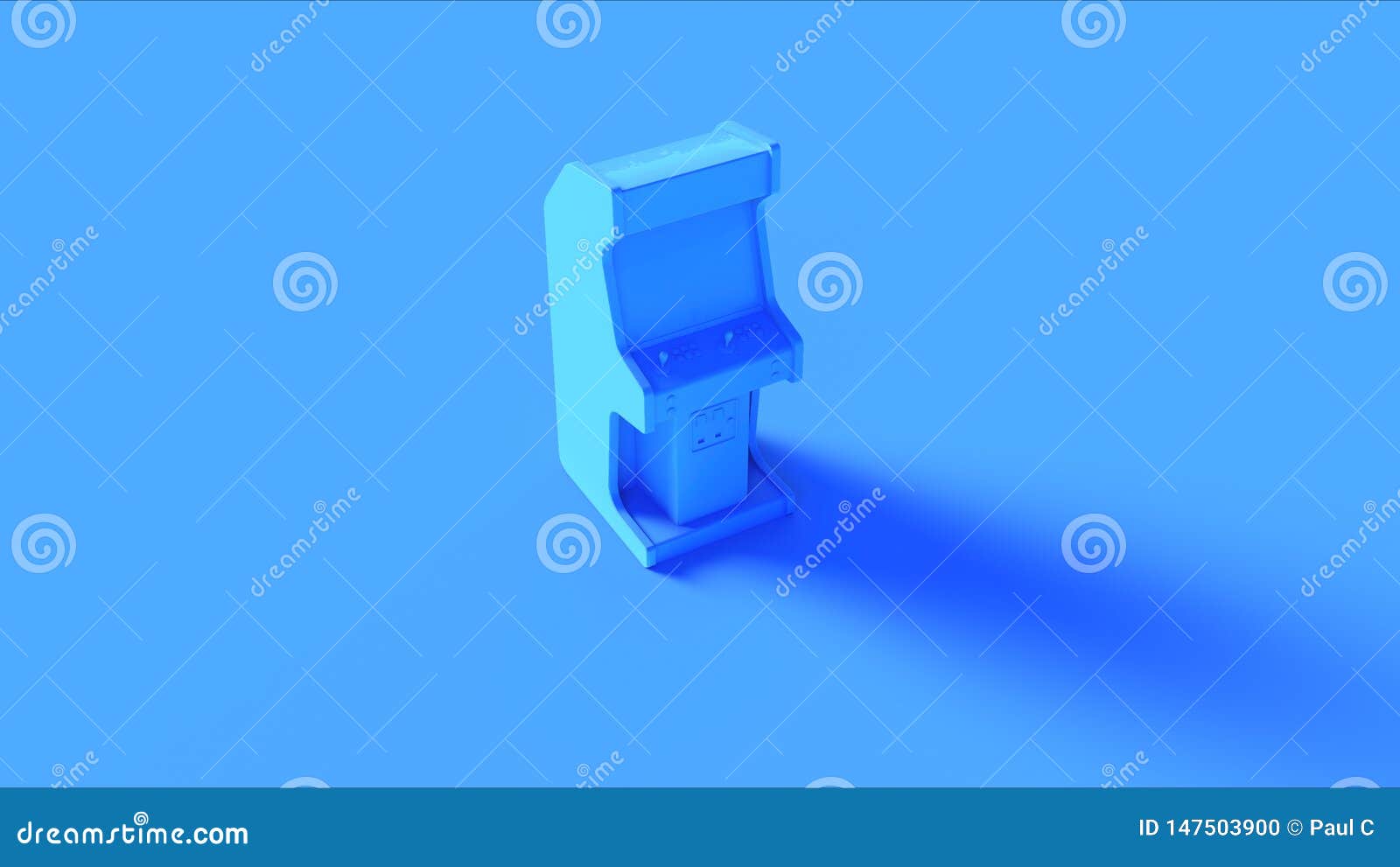 Blue Vintage Arcade Console Stock Illustration - Illustration of ...