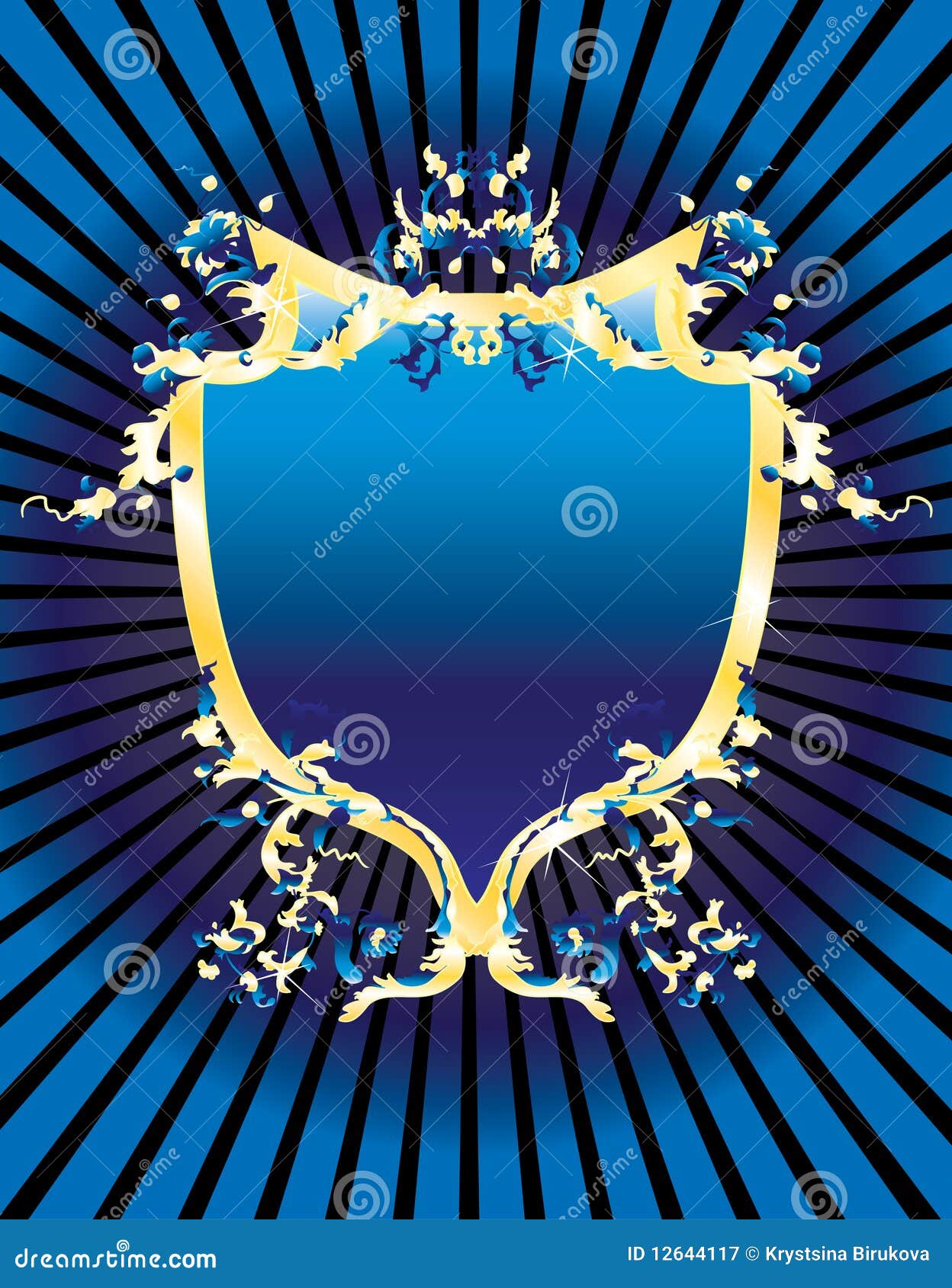 Blue vintage banner stock vector. Illustration of gilded - 12644117