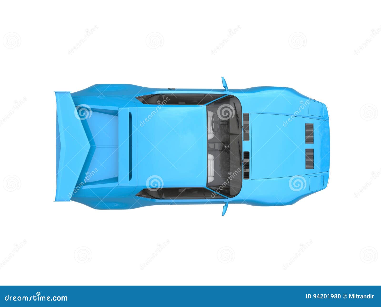 Blue Vintage Concept Race Car - Top Down View Stock Photo - Image of ...