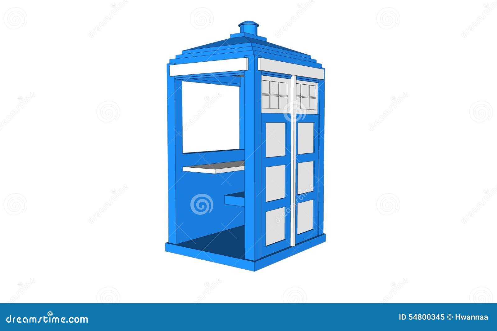 Blue vintage guardhouse stock illustration. Illustration of room - 54800345