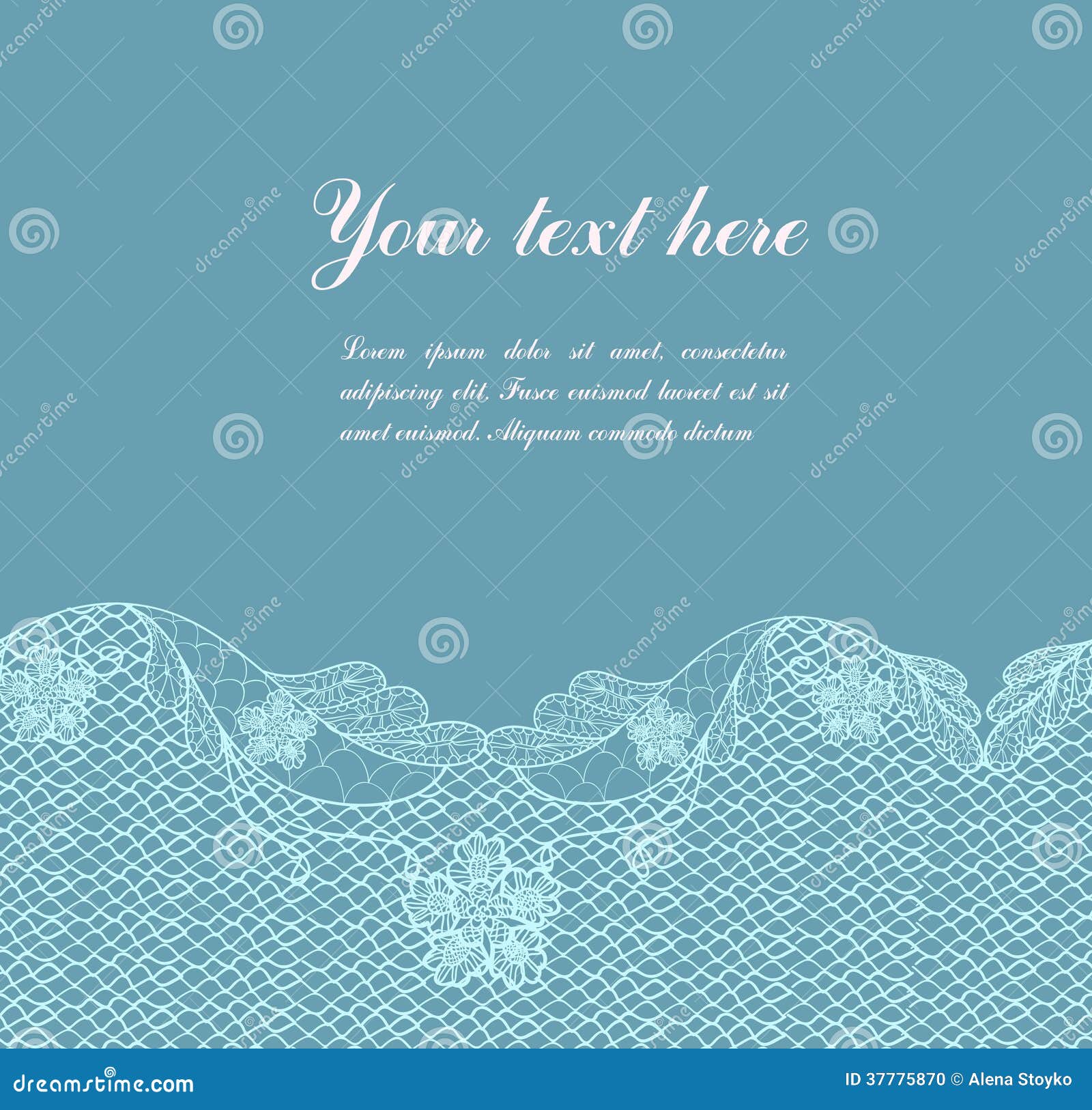 Blue vintage lacy border stock vector. Illustration of border - 37775870