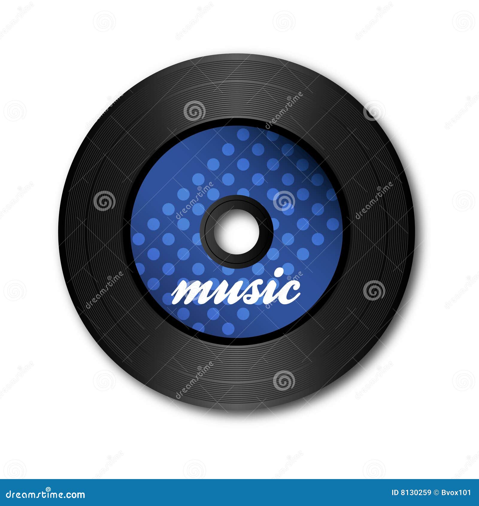 Blue vinyl disc stock illustration. Illustration of retro - 8130259