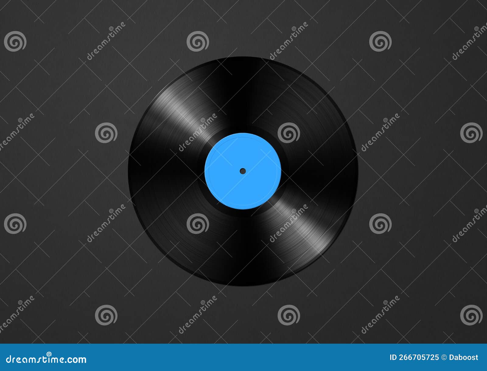 Blue Vinyl Record Isolated on Black Background Stock Illustration ...