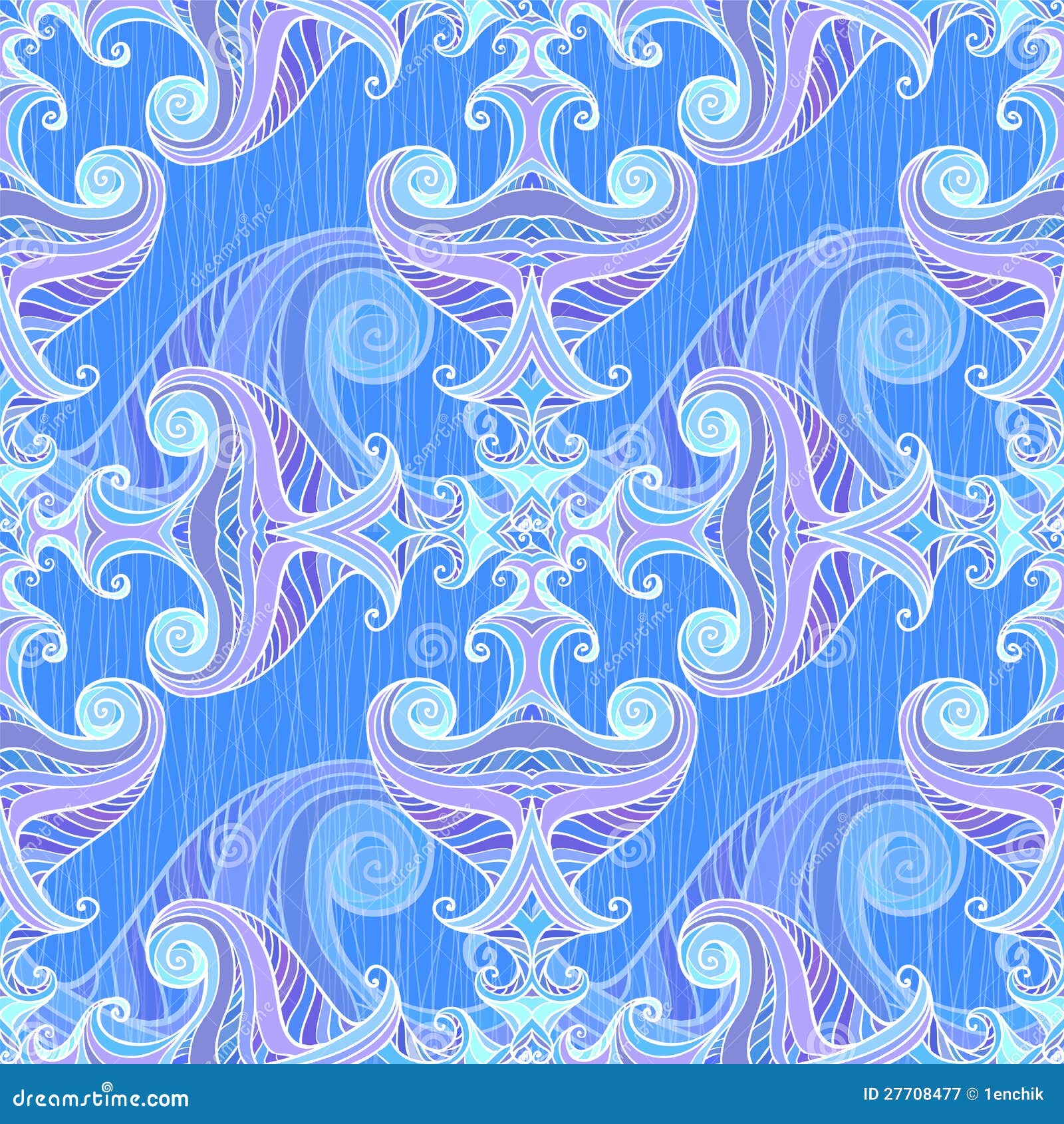 Blue and Violet Waves Seamless Background Stock Vector - Illustration ...