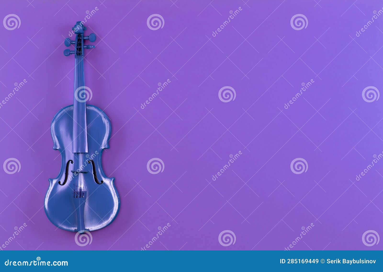 Blue violin on purple stock image. Image of violin, audio - 285169449