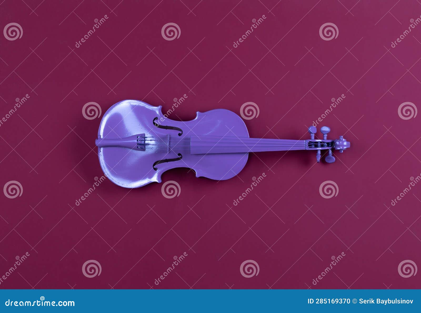 Blue violin on purple stock photo. Image of play, symbol - 285169370