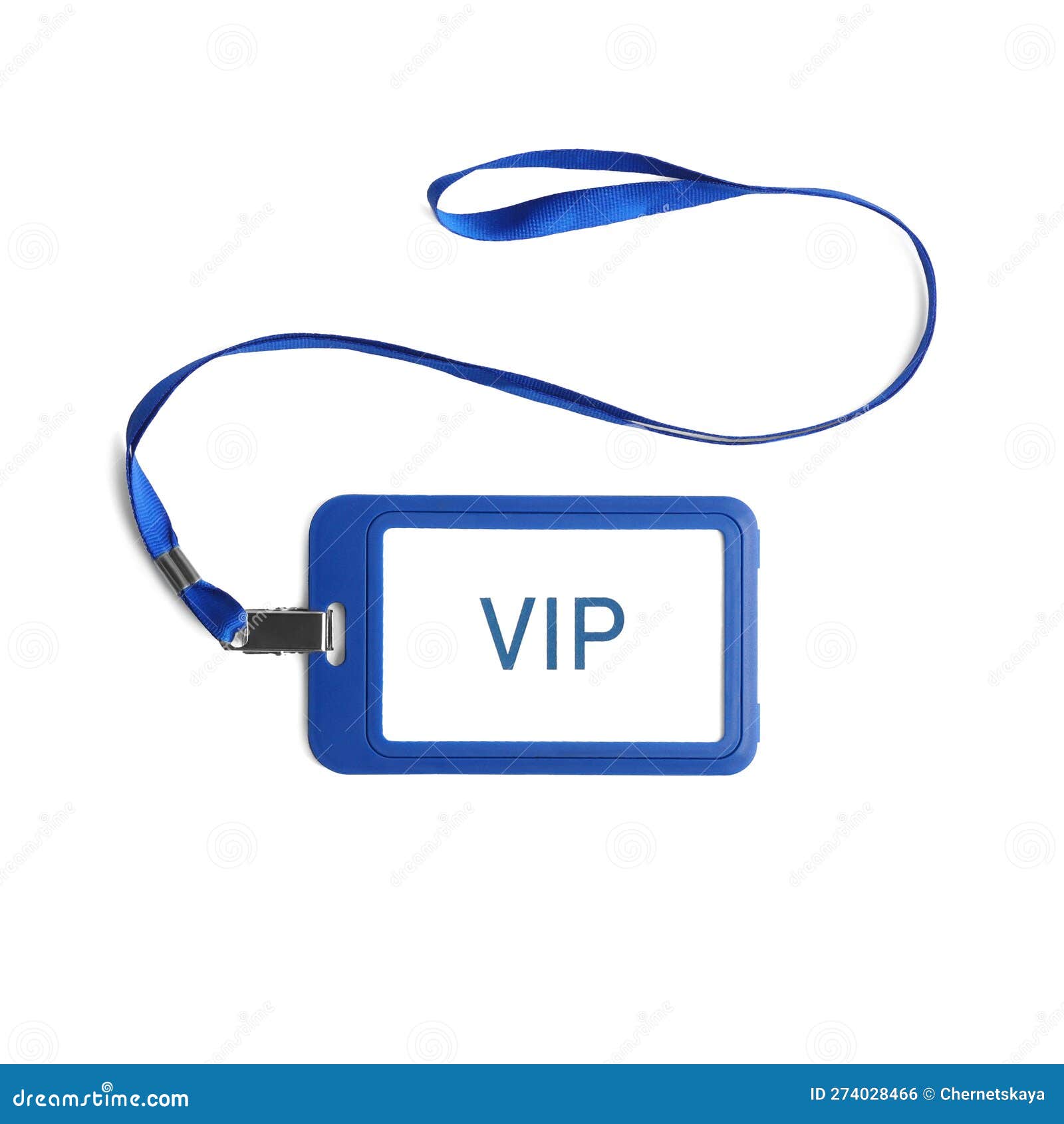Blue Vip Badge Isolated on White, Top View Stock Photo - Image of ...