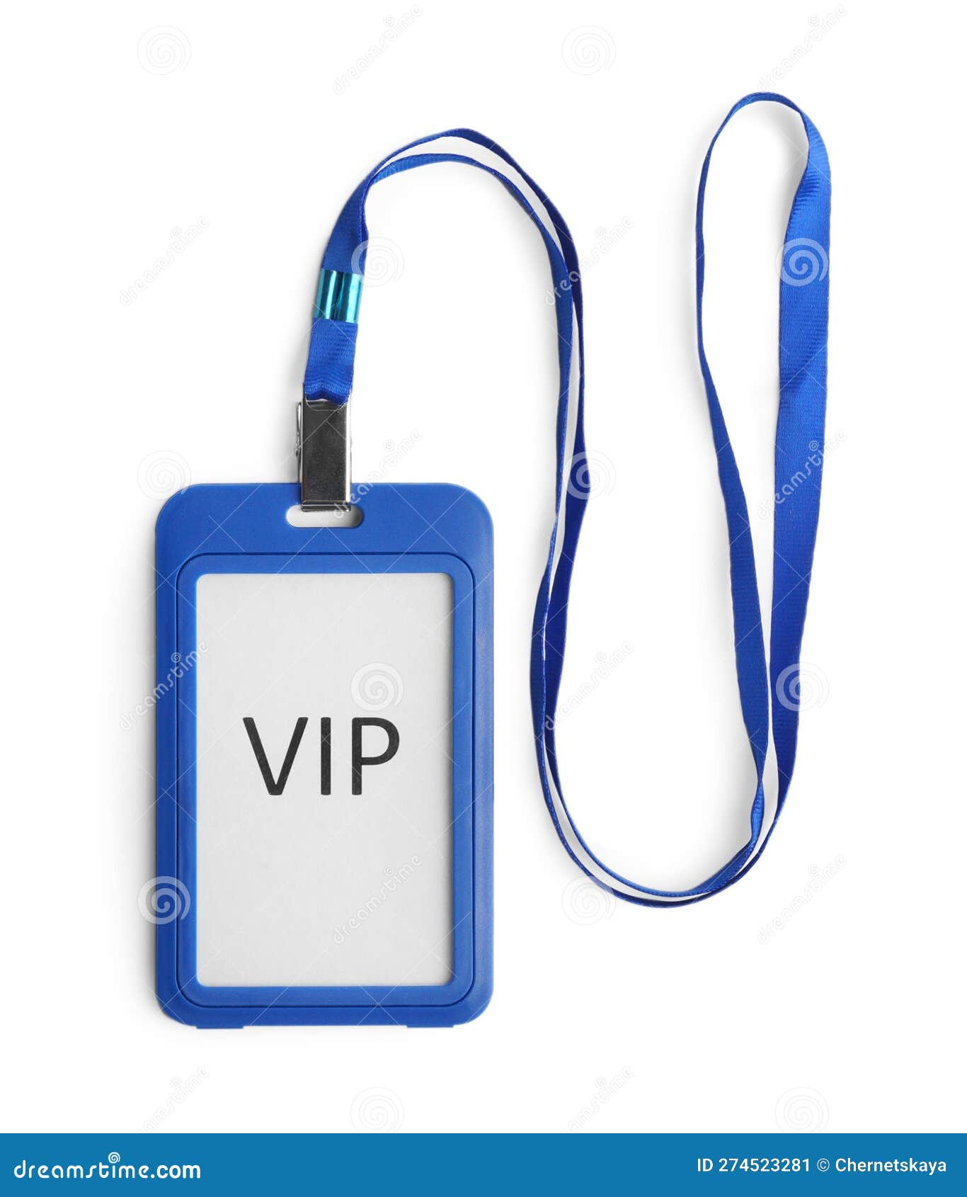 Blue Vip Badge Isolated on White, Top View Stock Image - Image of cord ...