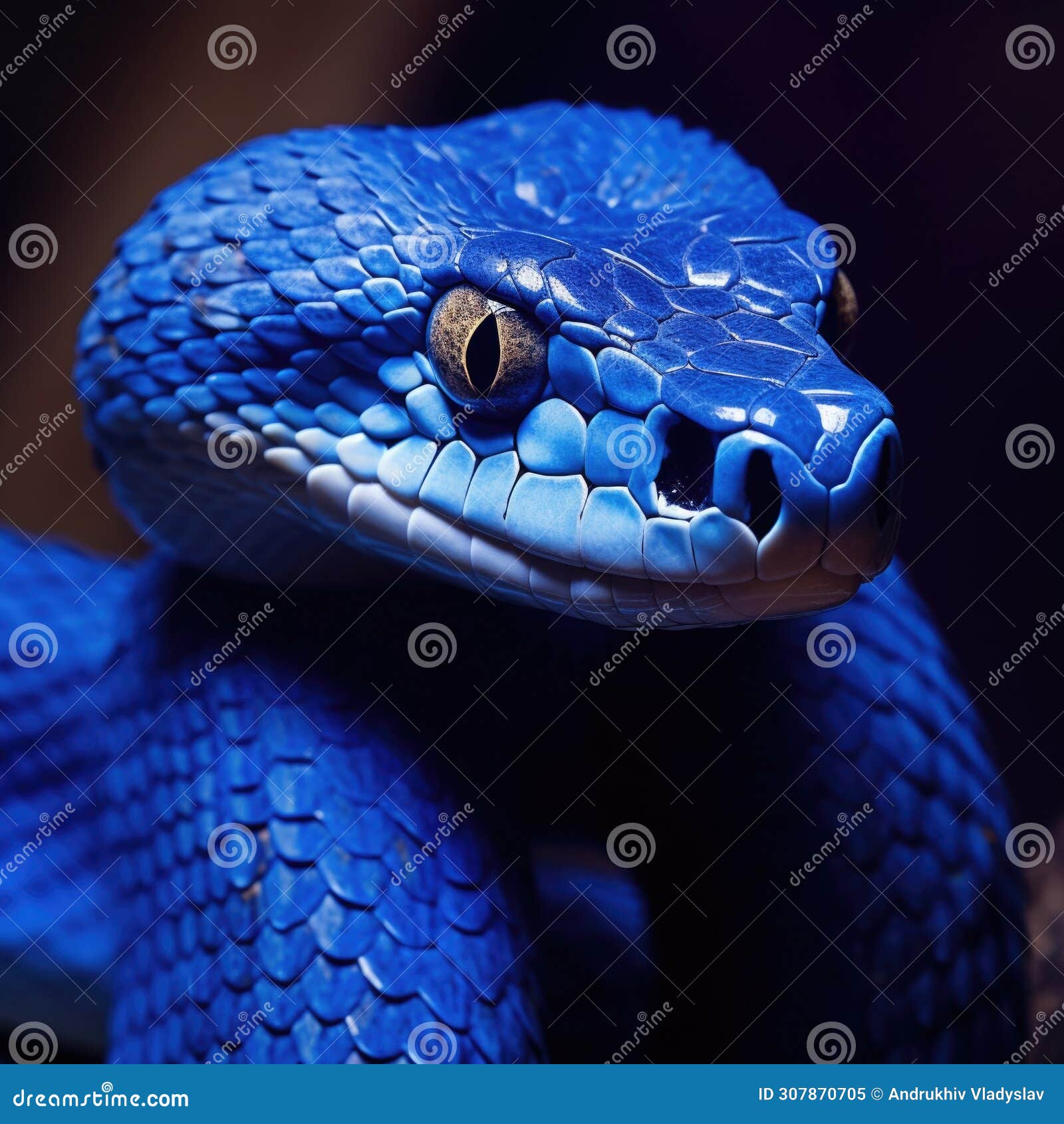 Blue Viper Snake, Animal Art Stock Illustration - Illustration of ...